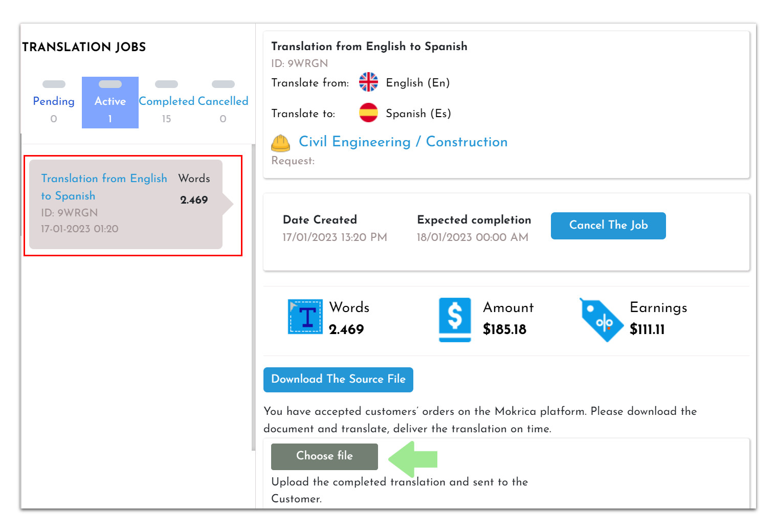How to send a translation order?
